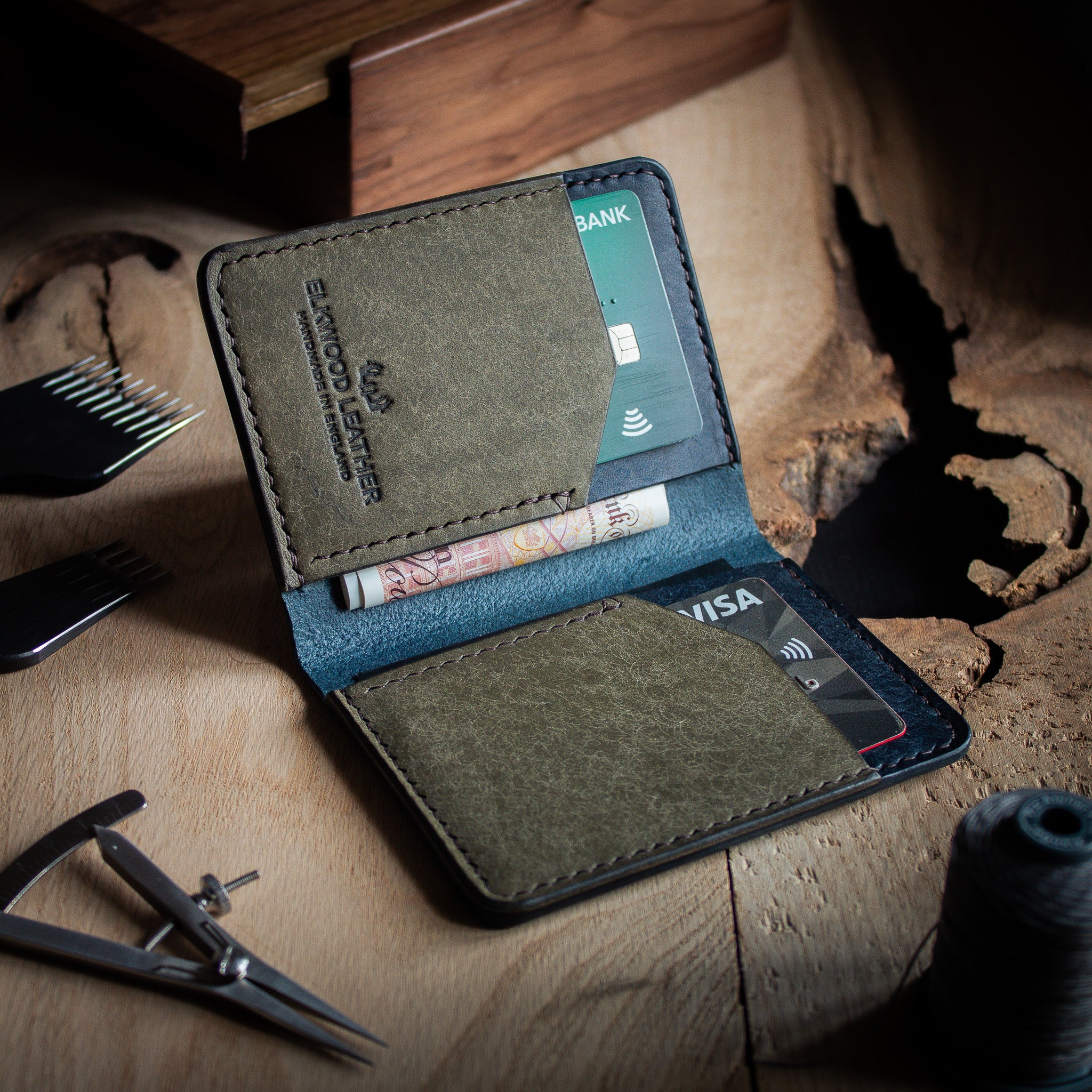 Folding Cardholder Wallet | Slim Wallet | Elkwood Leather